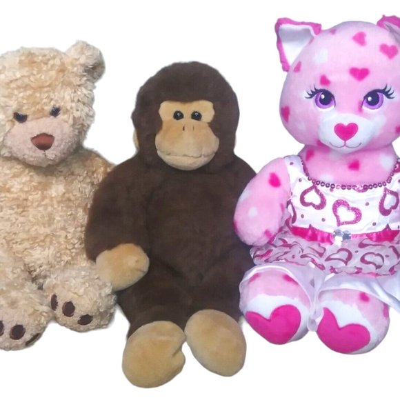 Build-A-Bear | Toys | Build A Bear Lot Huggable Hearts Kitty Curly Tan ...